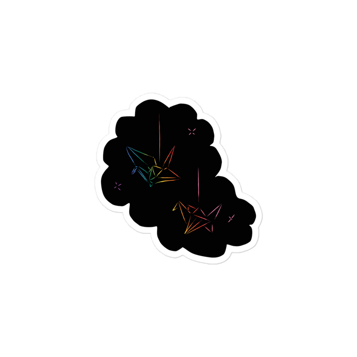 Origami sticker - rainbow outline – Ellipsus merch