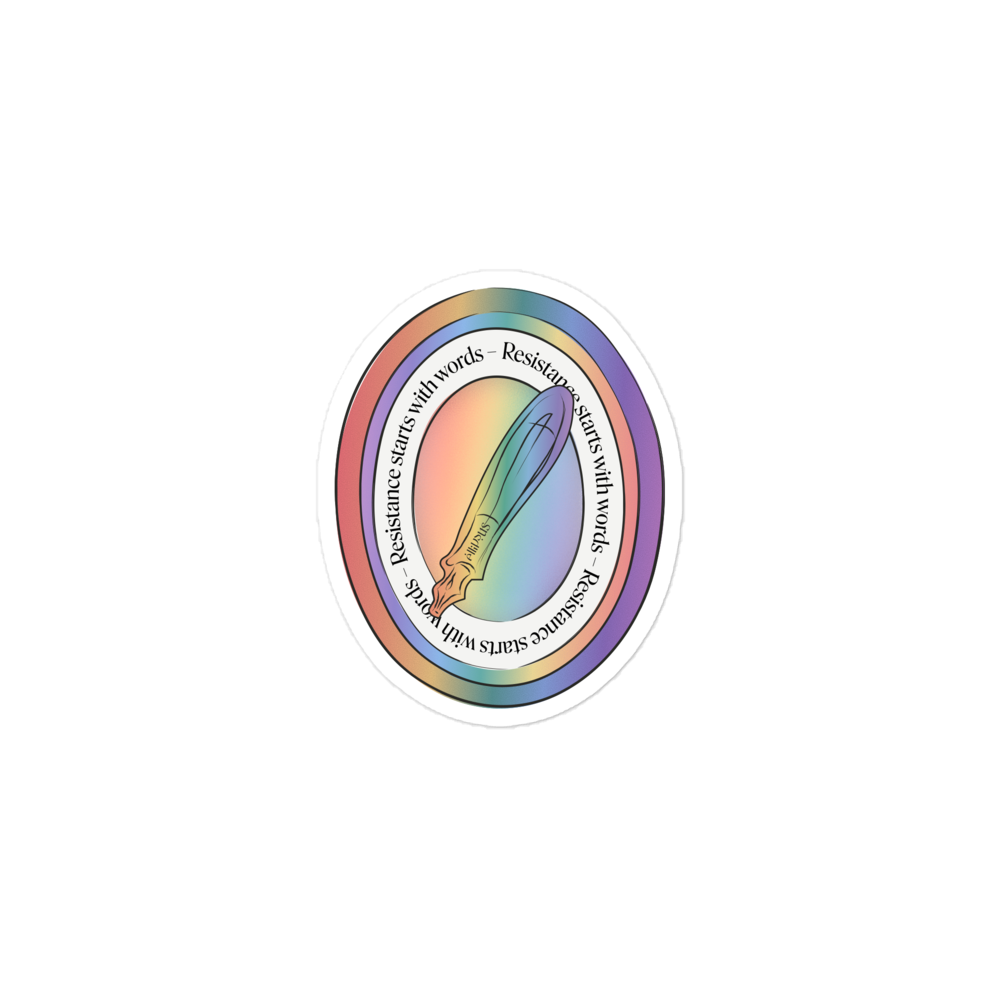 Resistance badge sticker - rainbow gradient – Ellipsus merch